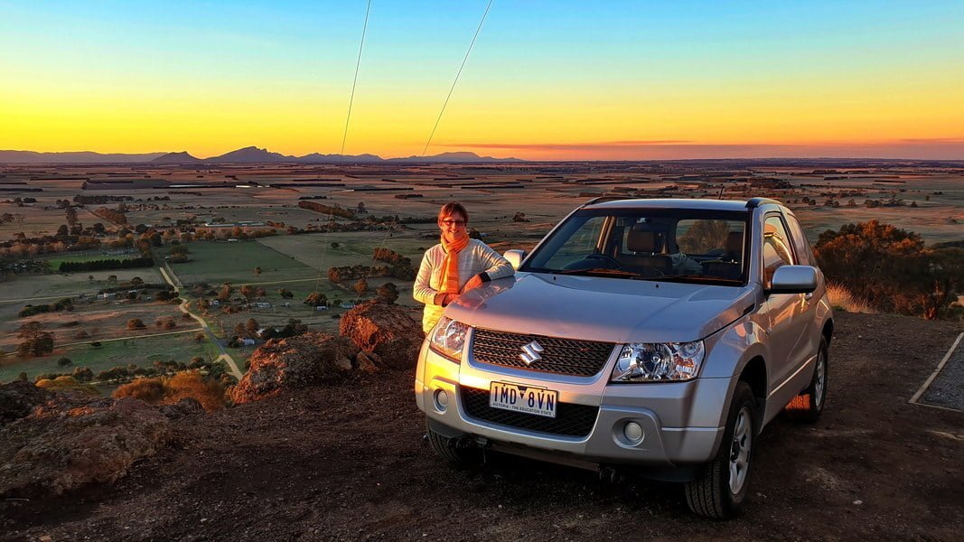 Admiring the Sunset at Mount Rouse Victoria - Retirement On Tour