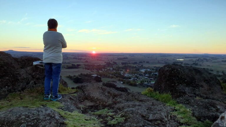 Admiring the Sunset at Mount Rouse Victoria - Retirement On Tour